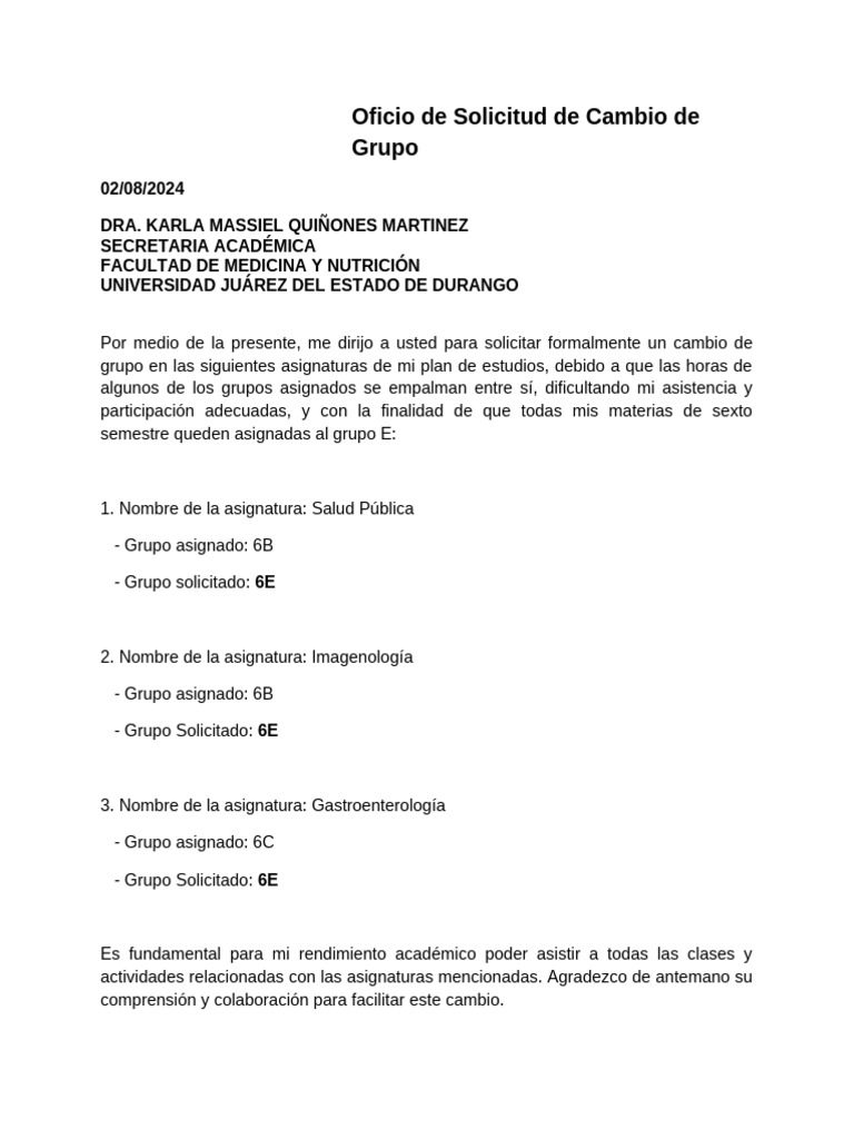 Oficio de Solic | PDF