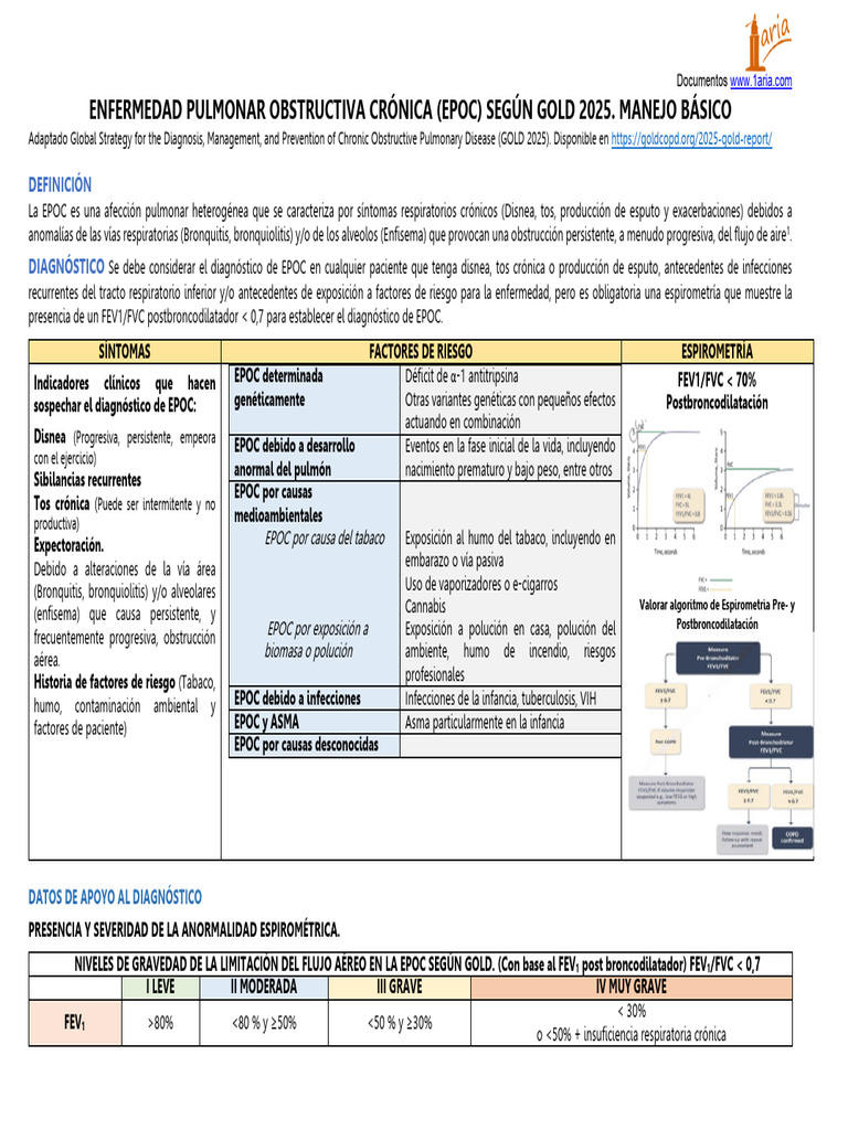 EPOC: Diagnóstico y Manejo según GOLD 2025 | PDF | Enfermedad pulmonar ...