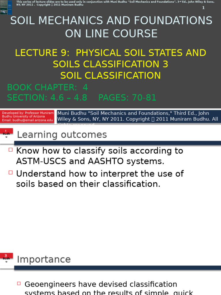 Lecture 9 Physical Soil States Soil Classification 3 | PDF | Silt | Sand Lecture 9 Physical Soil States Soil Classification 3 | PDF | Silt | Sand