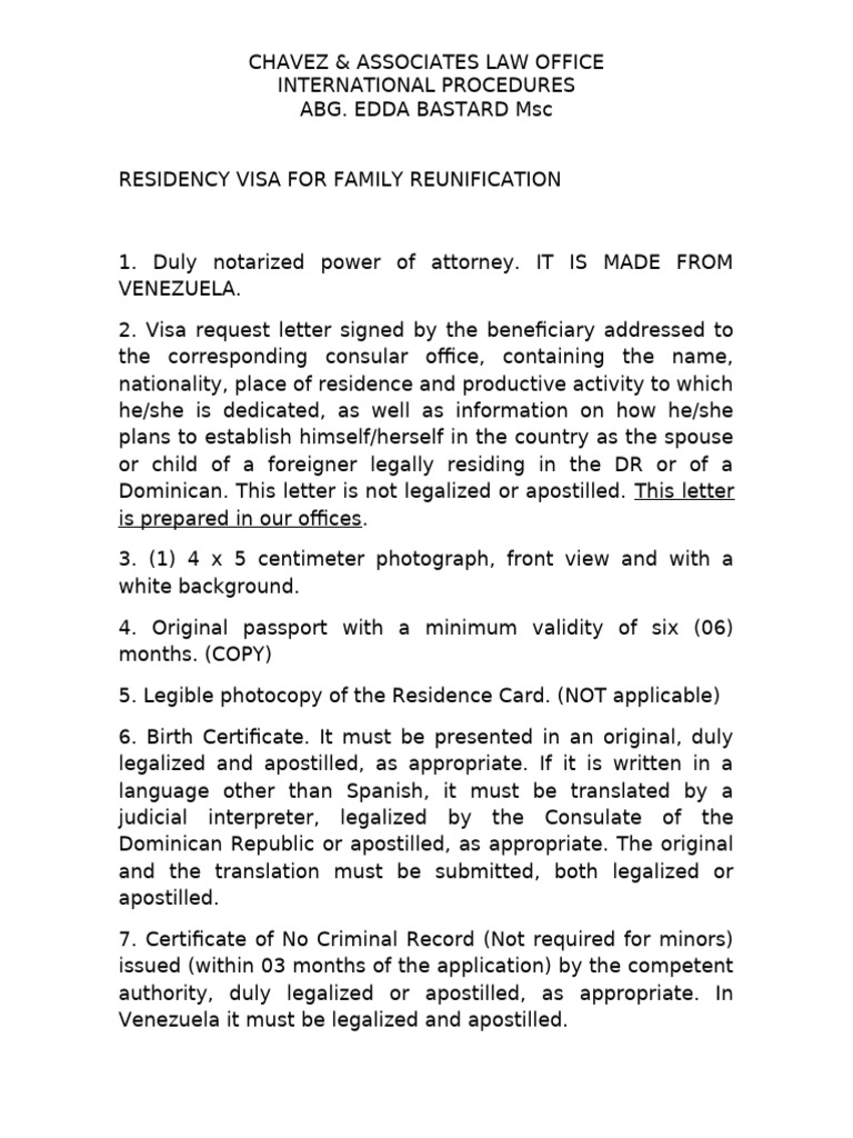 Residence Visa For Family Reunification Budget | PDF | Travel Visa ...