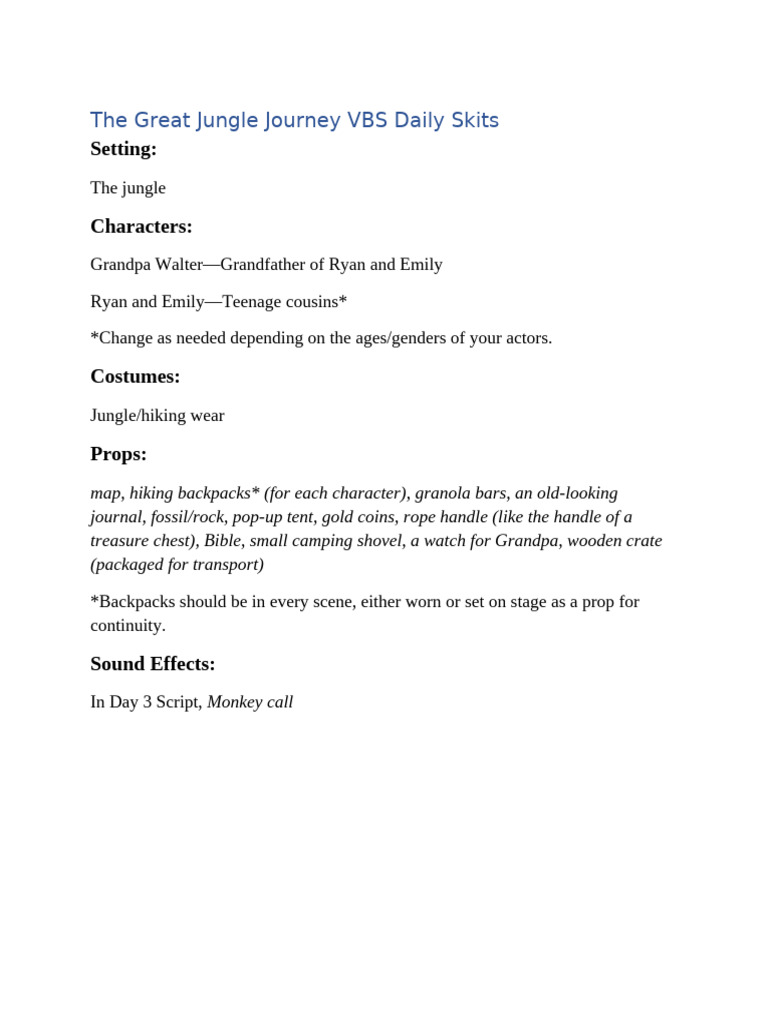 Drama Scripts 3 Person Skits | PDF | Science | Monkey