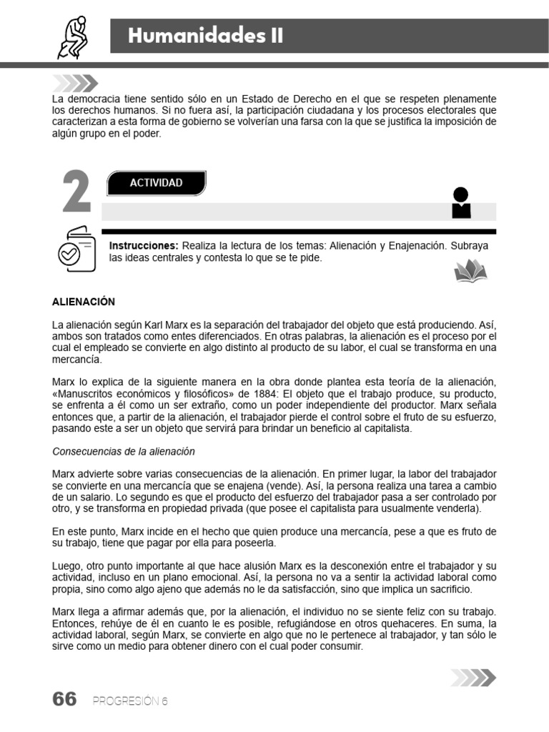 Alienación Marx | PDF | La teoría de la alienación de Marx | marxismo