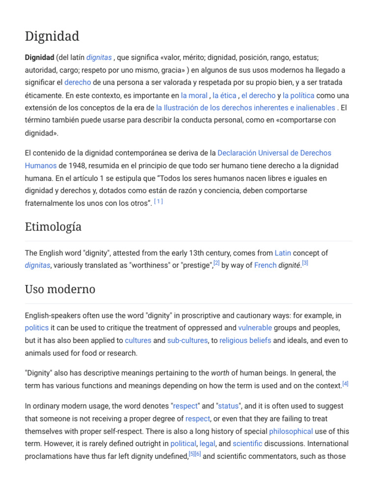 Dignidad - Wikipedia | PDF | Dignity