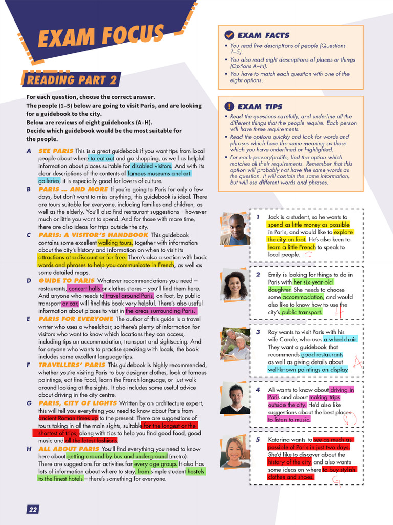 Reading Part 2 Tips | PDF
