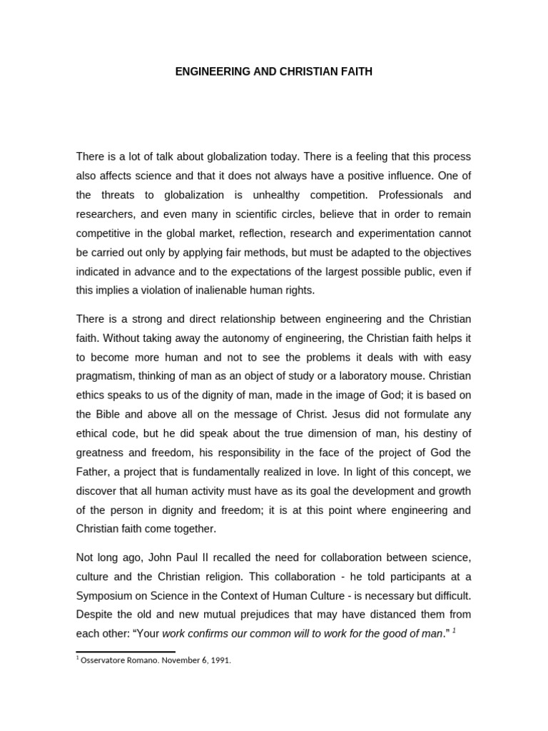 Engineering and Christian Faith | PDF | Faith | Truth