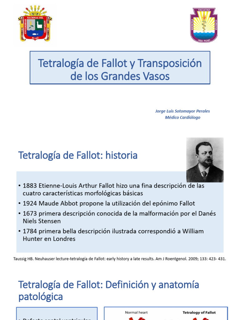 Tetralogía de Fallot y Transposición Arterial | PDF | Hemodinámica ...