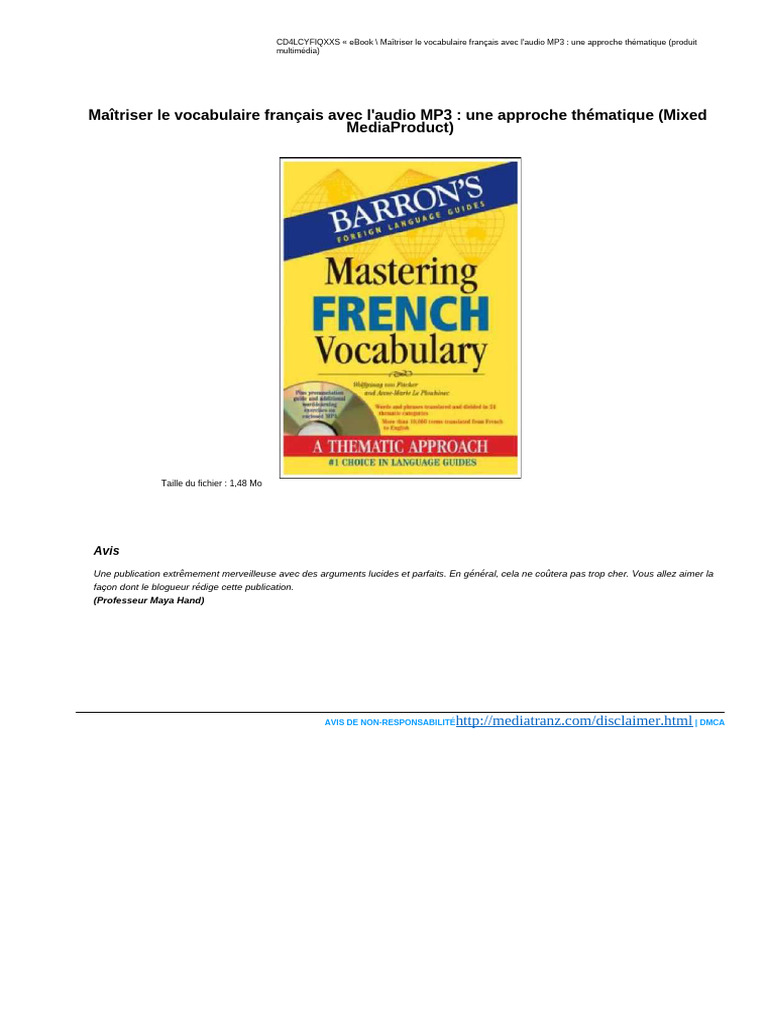 Vocabulaire français thématique avec audio | PDF | Formats de fichier ...