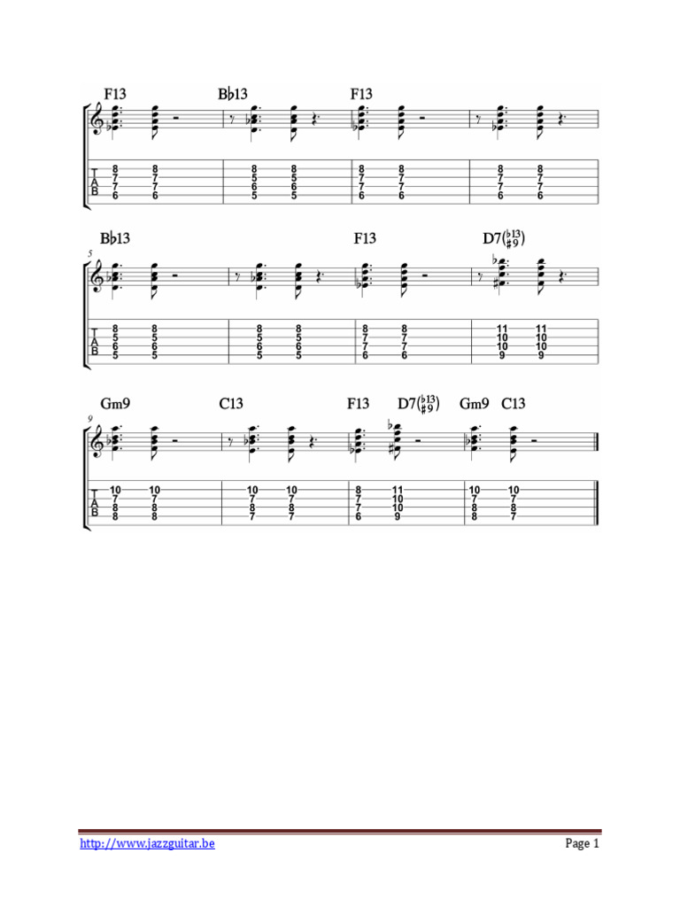 Jazz Blues 13 Chord Study | PDF