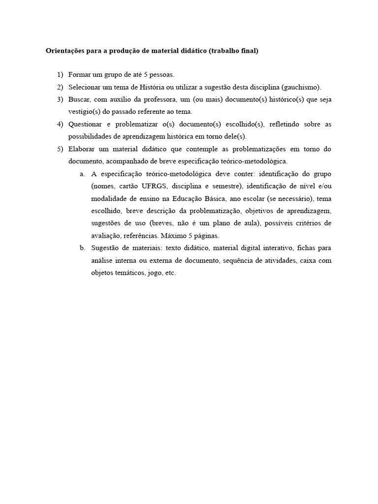 Orientacoes Trabalho Final | PDF