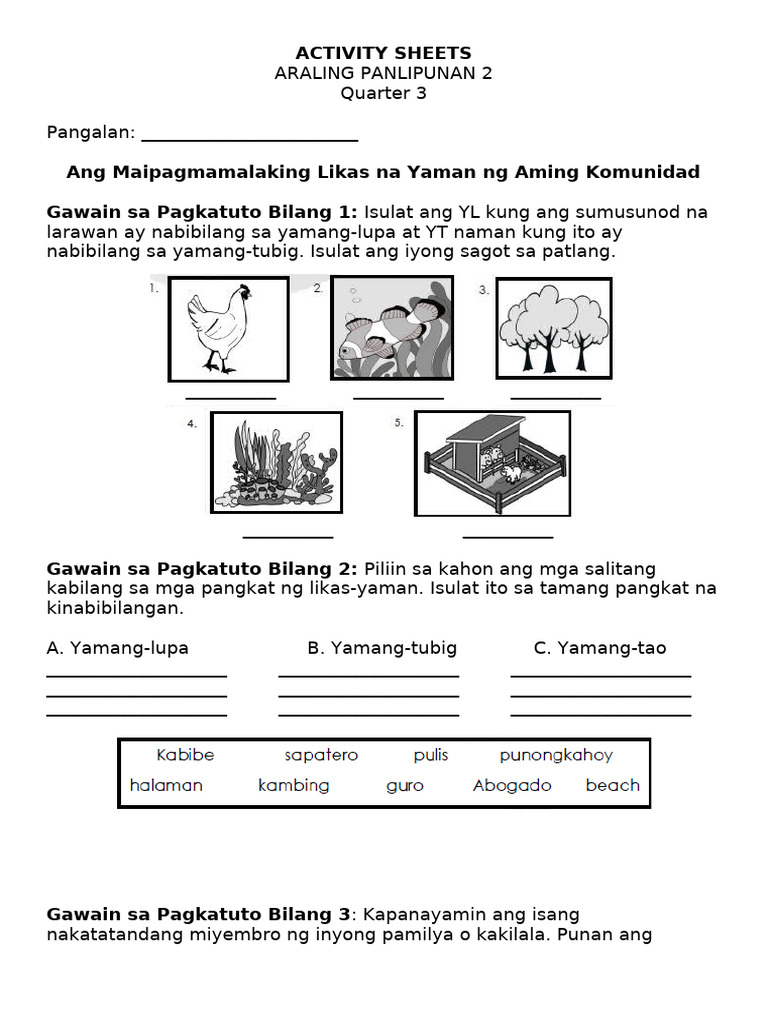 AP 2 Activity Sheet Q3 W1 | PDF