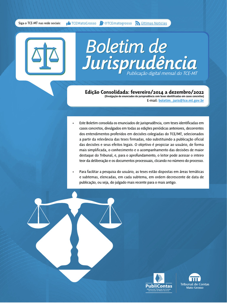 Boletim de Jurisprudência TCE-MT 2014-2022 | PDF | Vereador | Governo