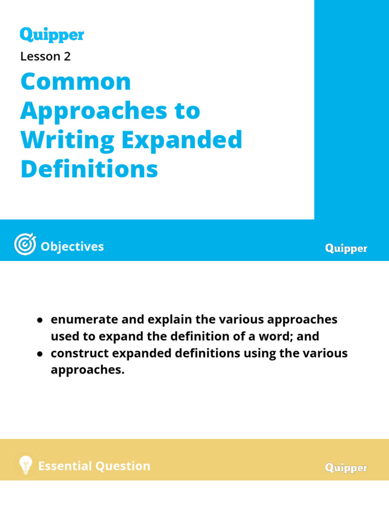 Approaches to Writing Expanded Definitions | PDF | Plot (Narrative ...