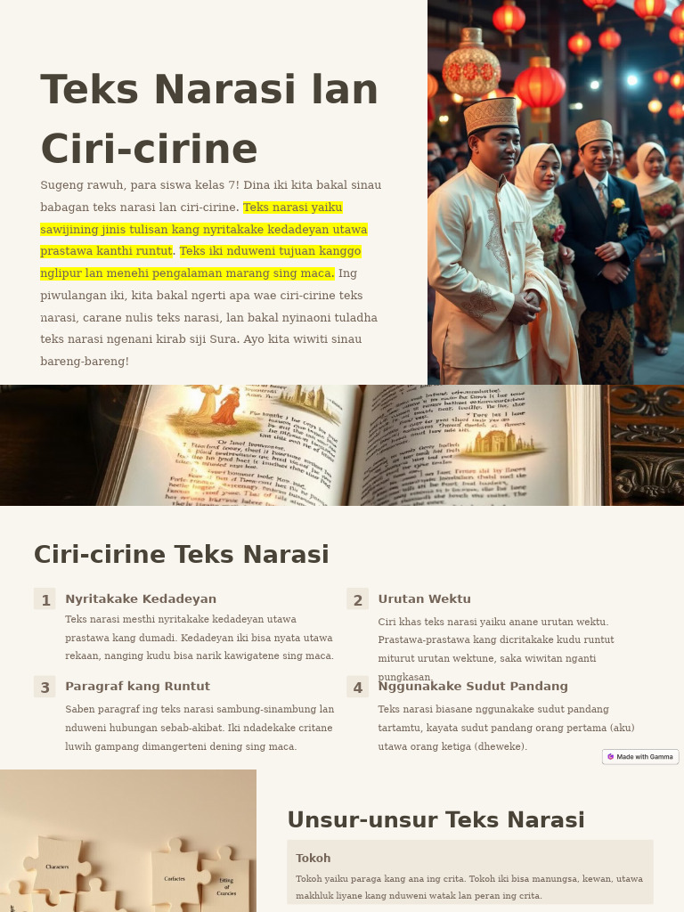 Lvel 7 Bab 1 Teks Narasi Lan Ciri Cirine | PDF