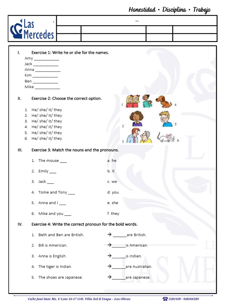 Week 1 - Worksheet High School | PDF