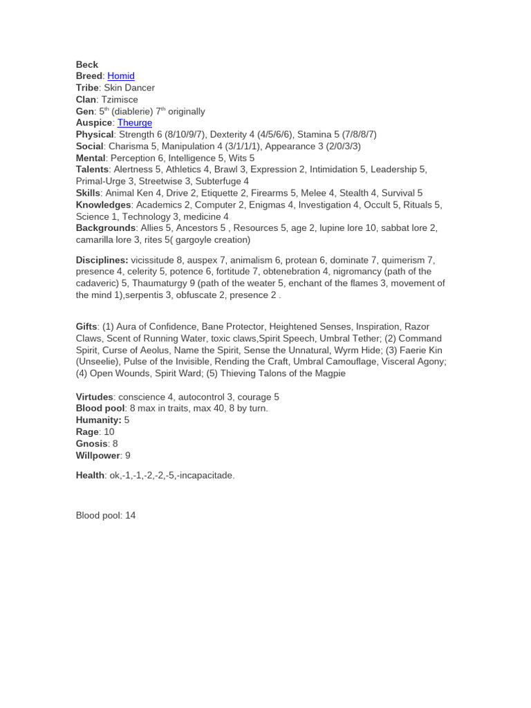 Beck skin dancer abomination | PDF