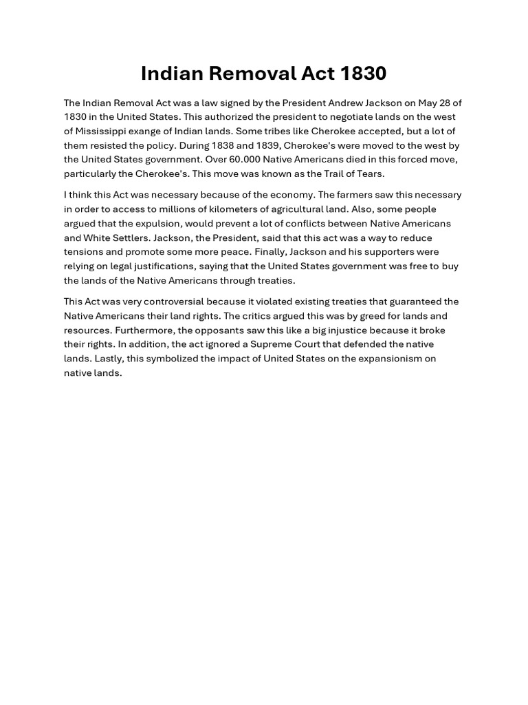 Indian Removal | PDF