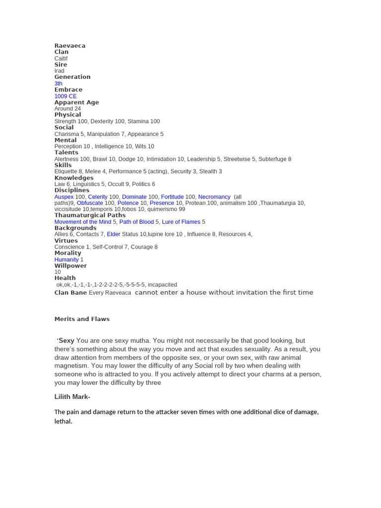 Raeveaca Antediluvian OC | PDF