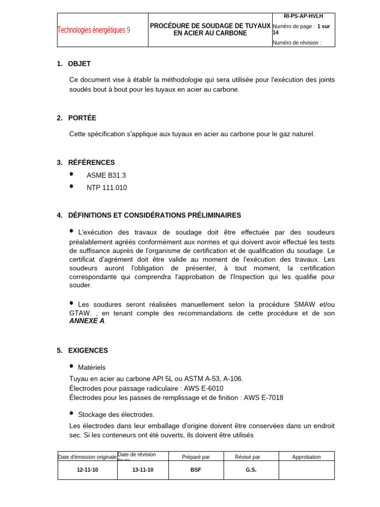 Procédure de Soudage | PDF | Soudage | Construction