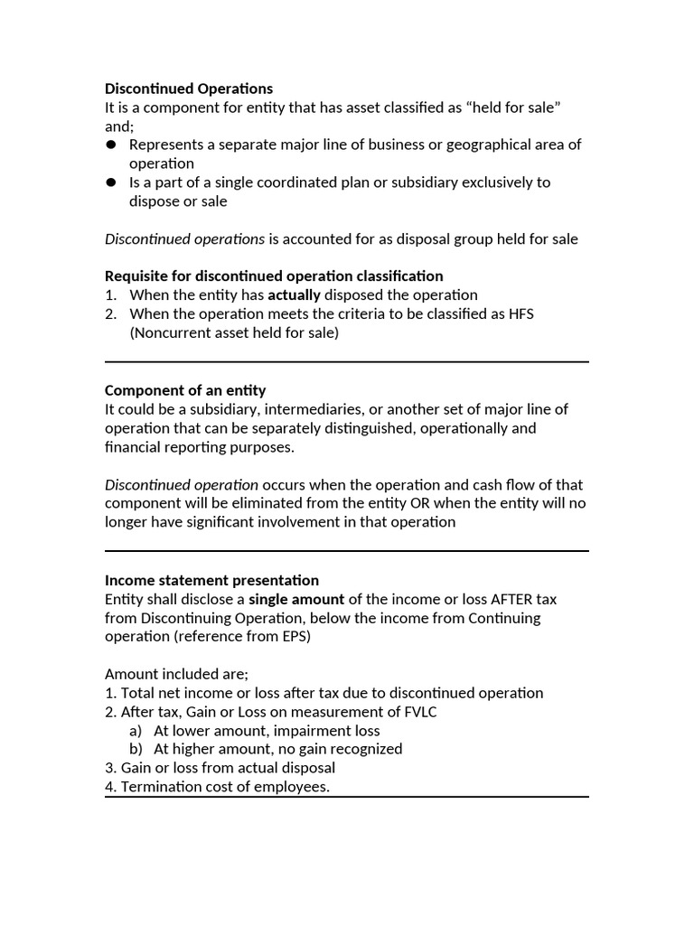 Discontinued Operations | PDF