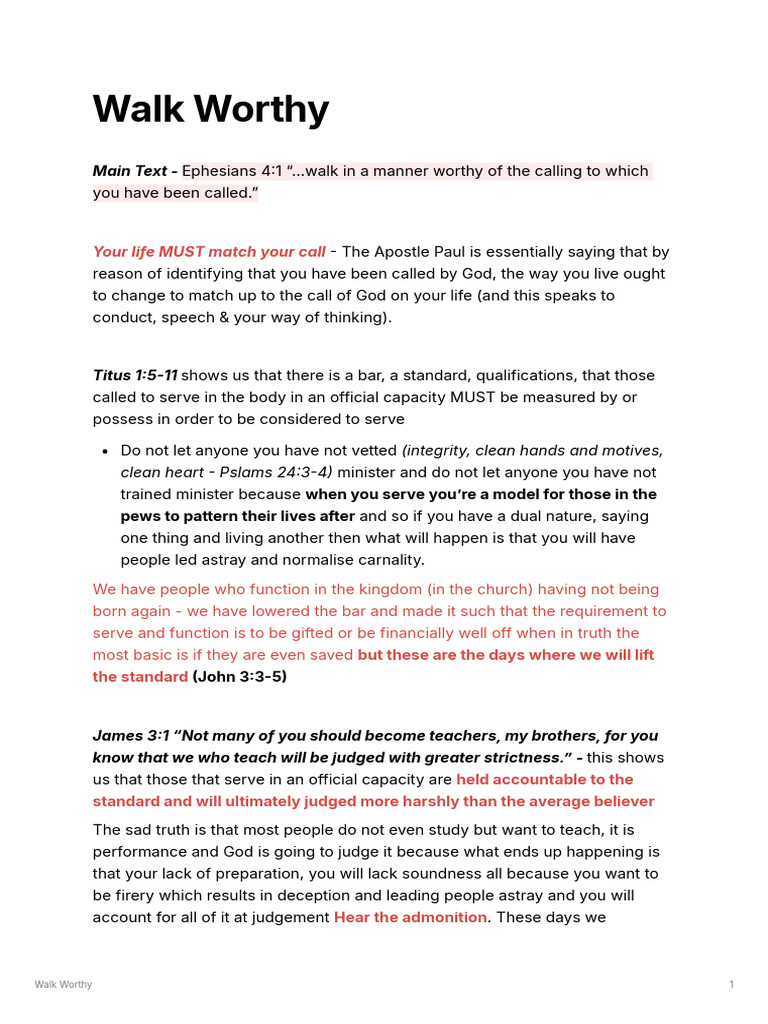 Walk_Worthy | PDF | Jesus | Salvation