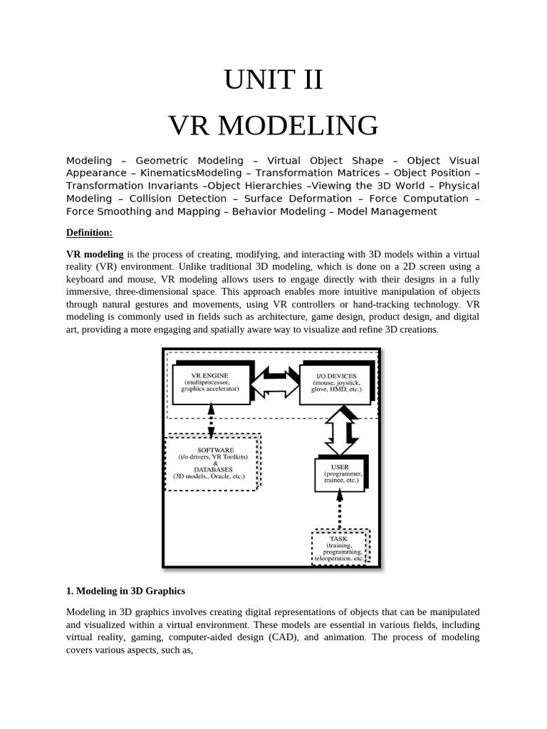 AR VR Unit 2 - VR Modelling | PDF | 3 D Modeling | Rendering (Computer ...