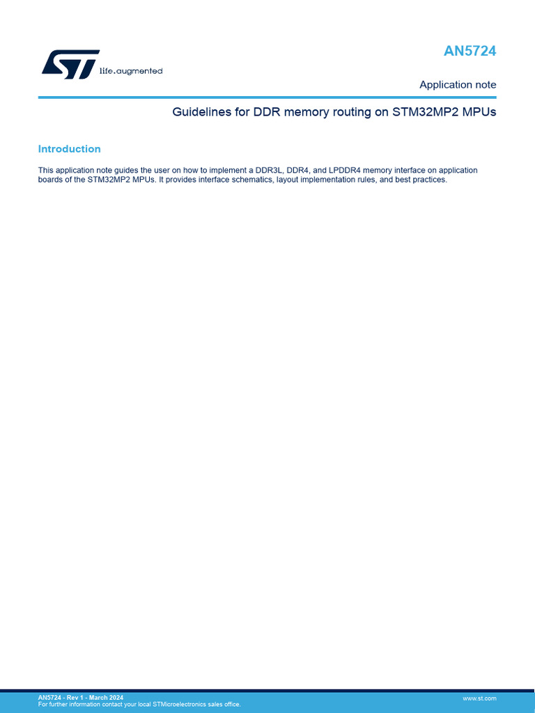 An5724 Guidelines For DDR Memory Routing On Stm32mp2 Mpus Stmicroelectronics | PDF | Capacitor ...