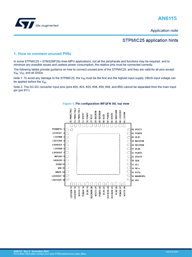 An6115 Stpmic25 Application Hints Stmicroelectronics | PDF | Electricity | Electronic Engineering