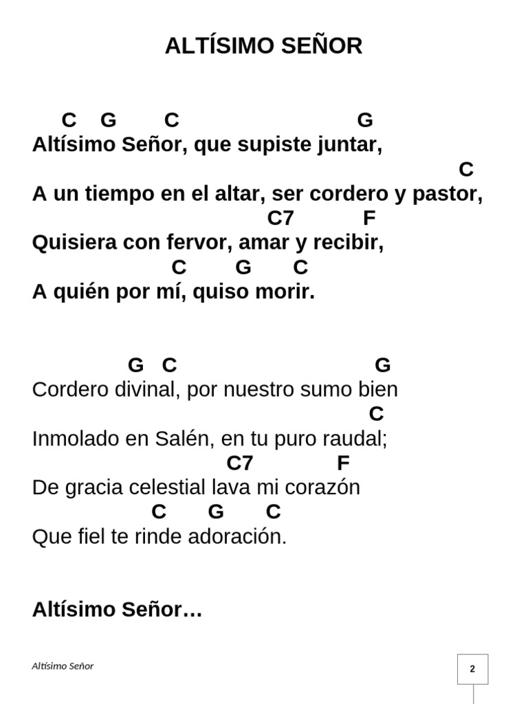 Altísimo Señor | PDF