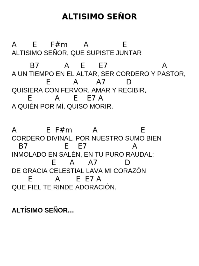 Altisimo Señor A (Basico) | PDF