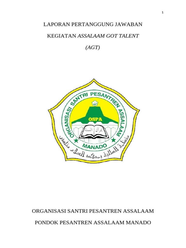 LAPORAN PERTANGGUNG JAWABAN (AGT) | PDF