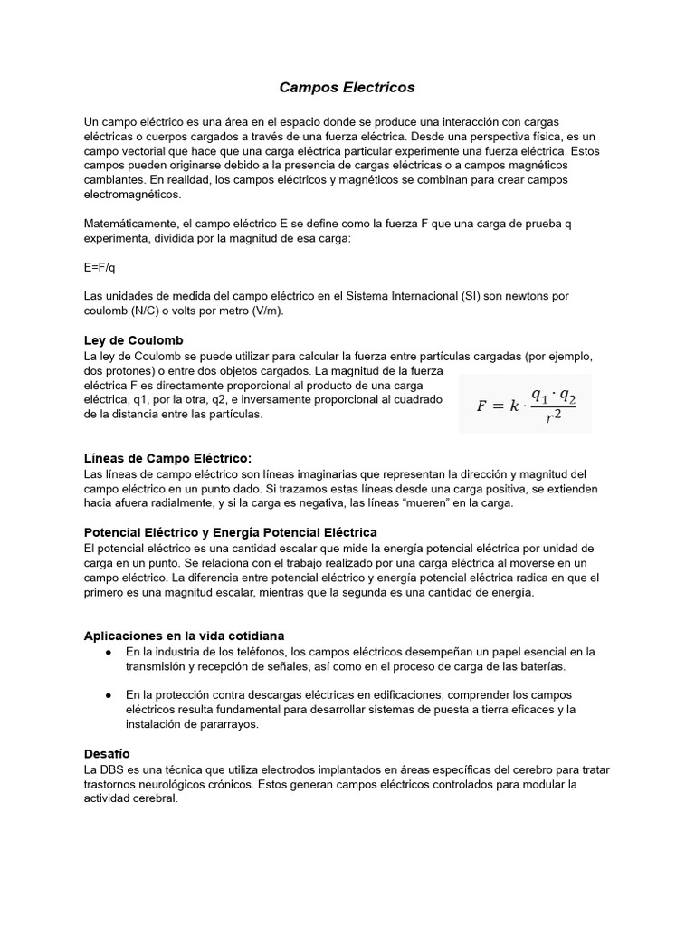 Campos Electricos | PDF | Electricidad | Campo eléctrico