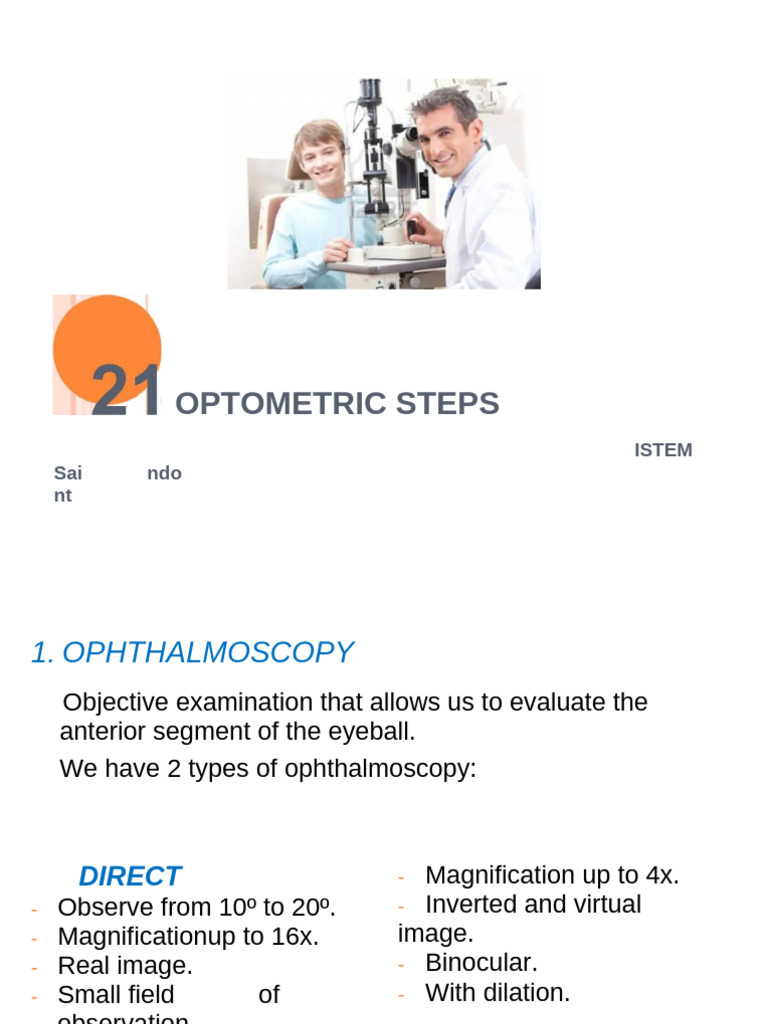 21 Optometric Steps PDF | PDF | Visual Acuity | Light