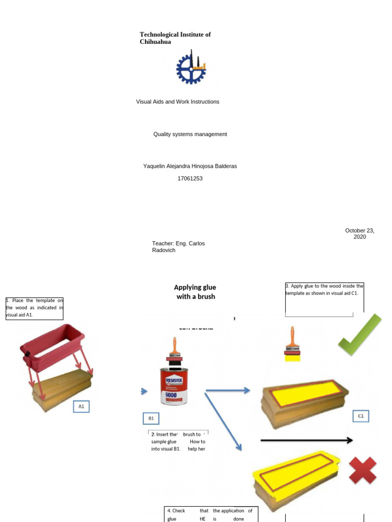 Visual Aids for Glue Application Instructions | PDF
