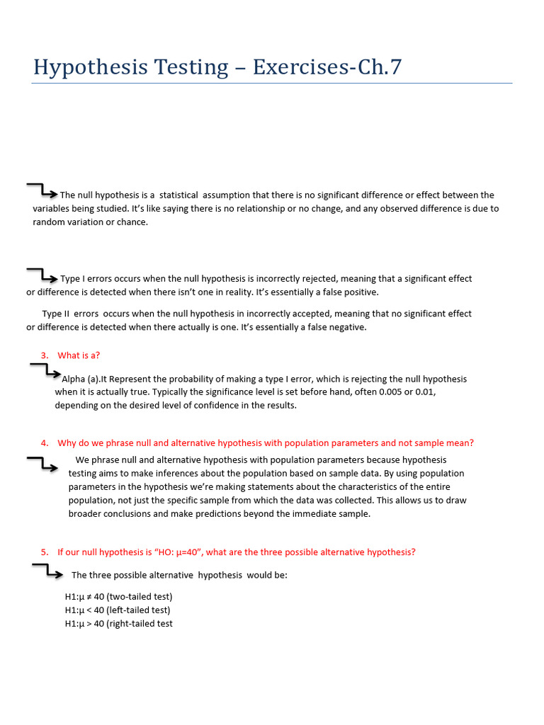Hypothesis-Testing | PDF | Type I And Type Ii Errors | Null Hypothesis