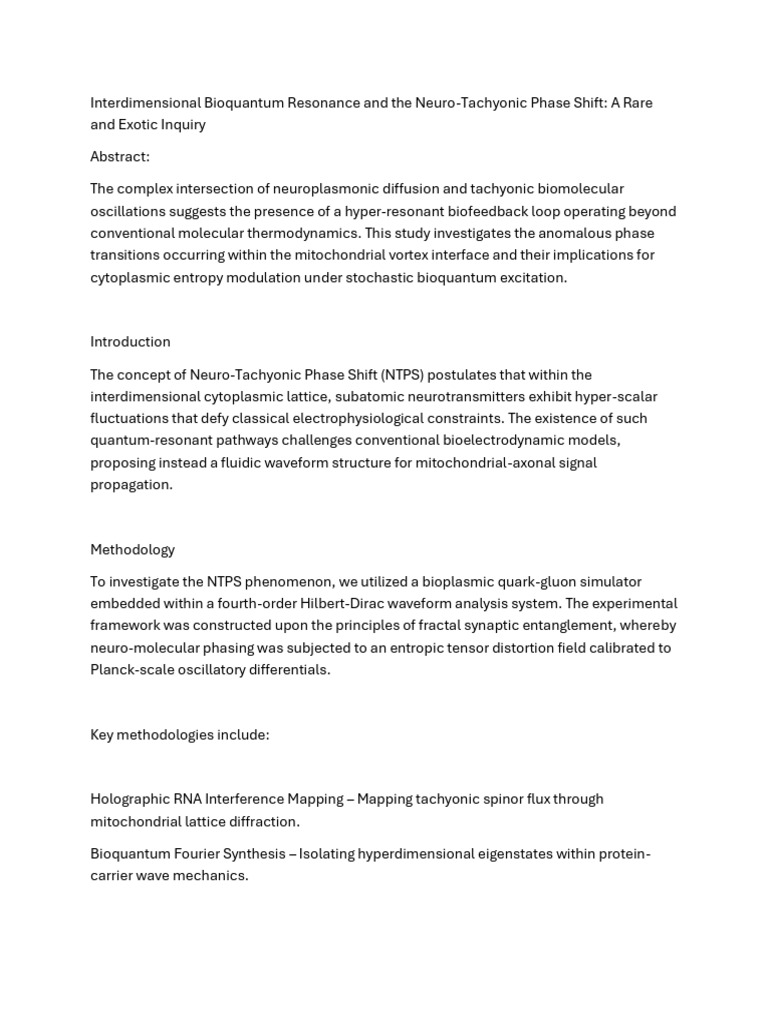 Rare and Exotic Bioscience Physics Paper | PDF | Neural Oscillation ...