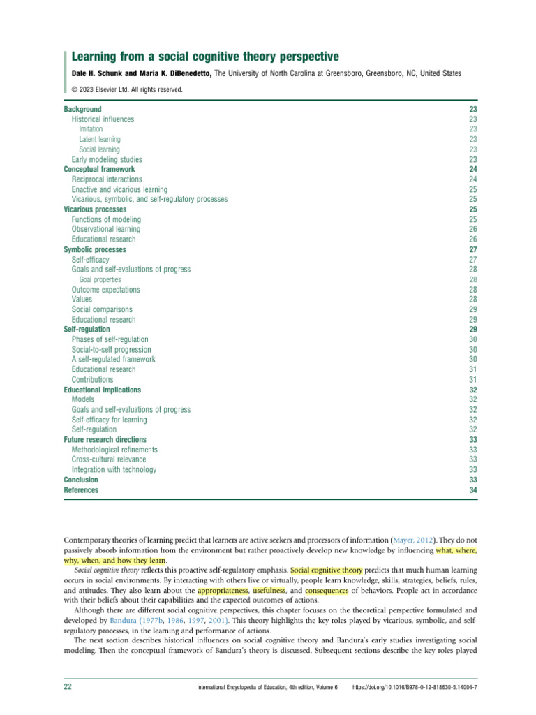 social-learning-theory | PDF | Self Efficacy | Learning