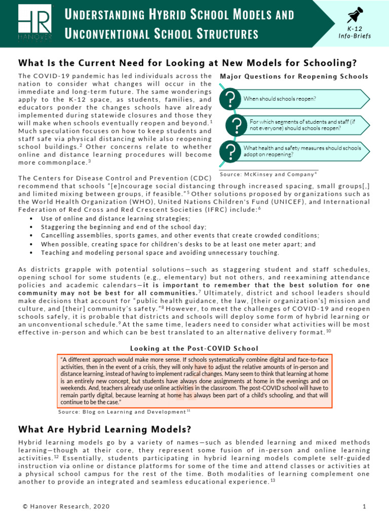 ACSA Understanding Hybrid School Models and Unconventional School ...
