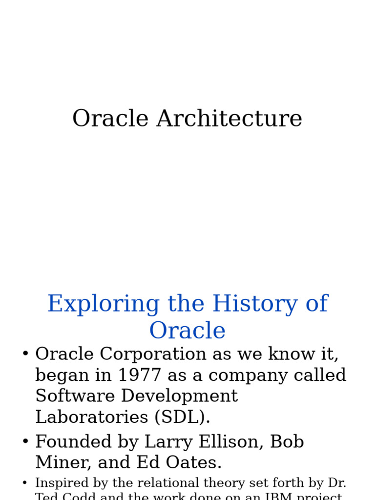 Week 2-3 ORACLE Architecture | PDF | Databases | Oracle Corporation