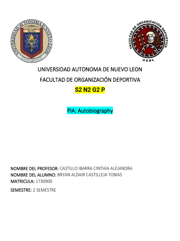 Autobiography of Bryan Castilleja | PDF