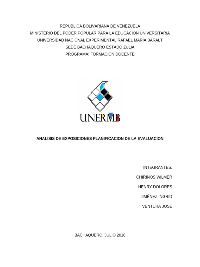 informe de exposiciones | PDF | Evaluación | Aprendizaje