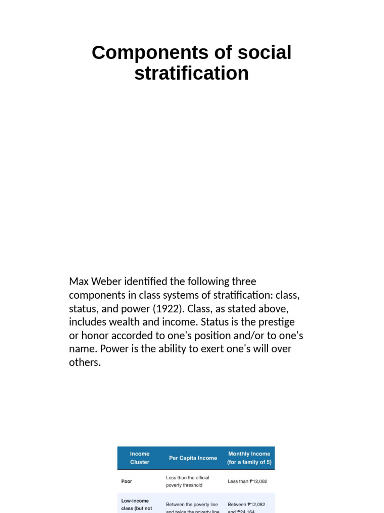Components of Social Stratification | PDF | Social Mobility | Prejudices