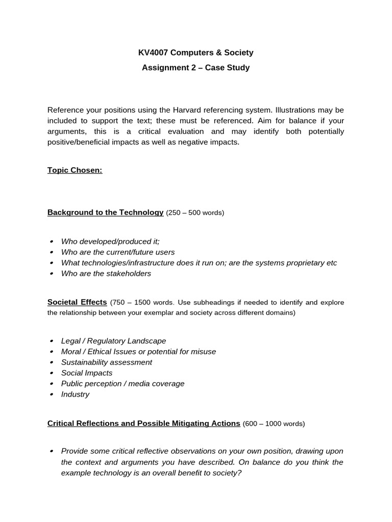 Assignment 2 - Case Study Template | PDF