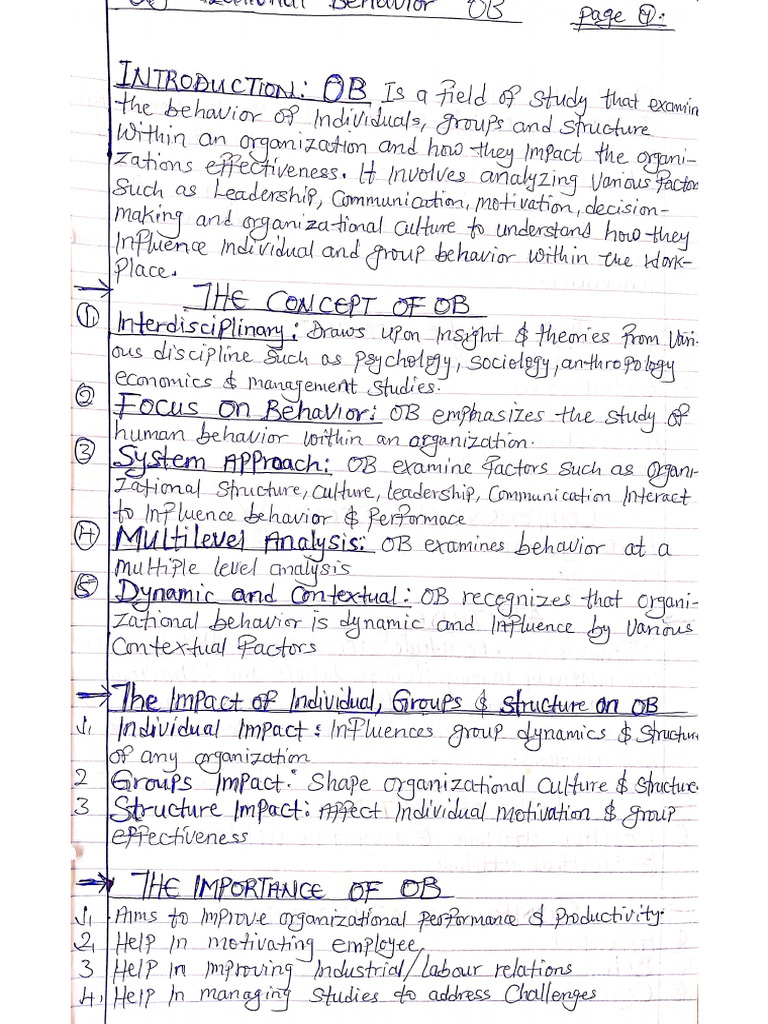 Organizational Behavior Summary | PDF