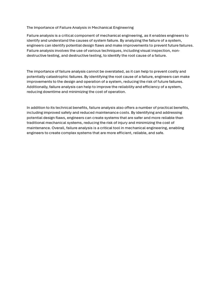 The Importance of Failure Analysis in Mechanical Engineering | PDF