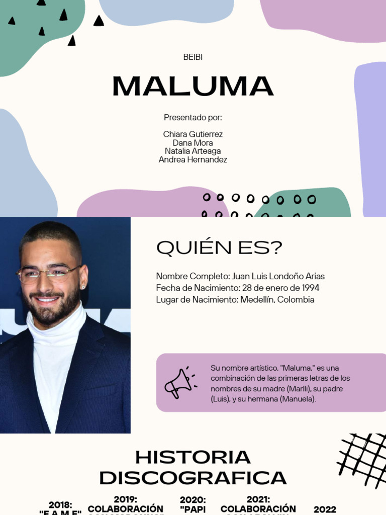 Presentacion Maluma | PDF | Música pop | Grabación de sonido