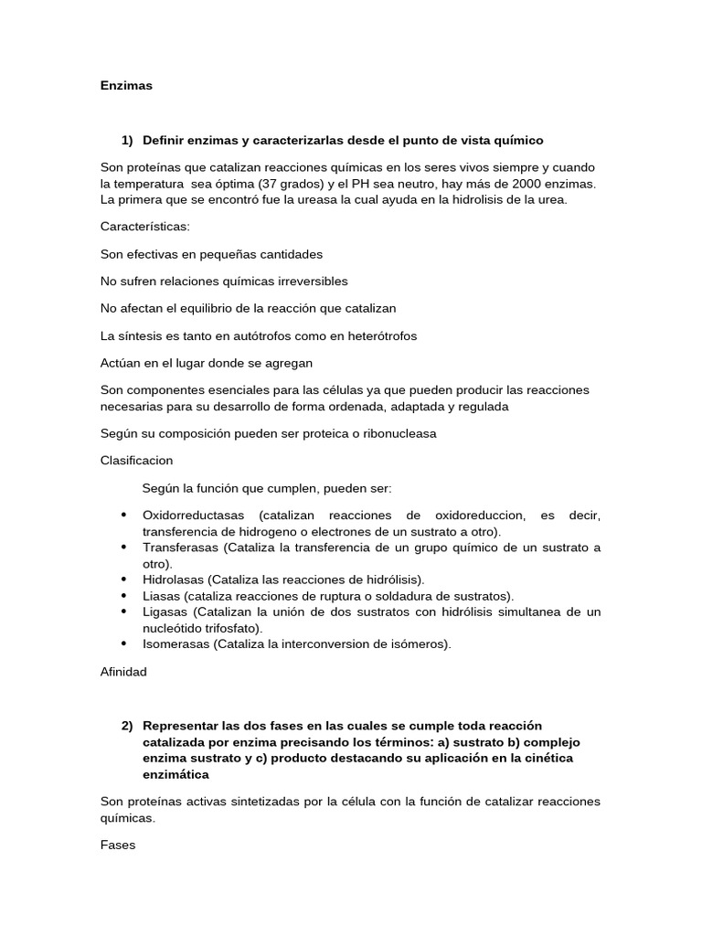 Tema 9 Enzimas | PDF | Enzima | Vitamina