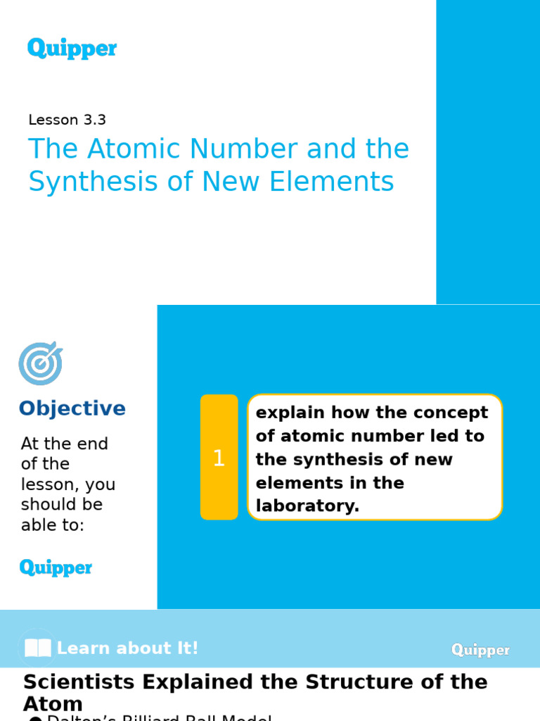 Atomic Number and Element Synthesis | PDF | Atoms | Chemical Elements