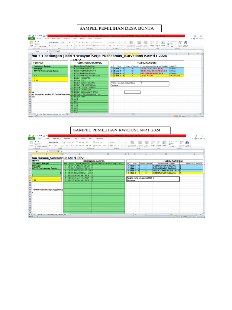 Metode Pemilihan Sampel Puskesmas Bunta | PDF