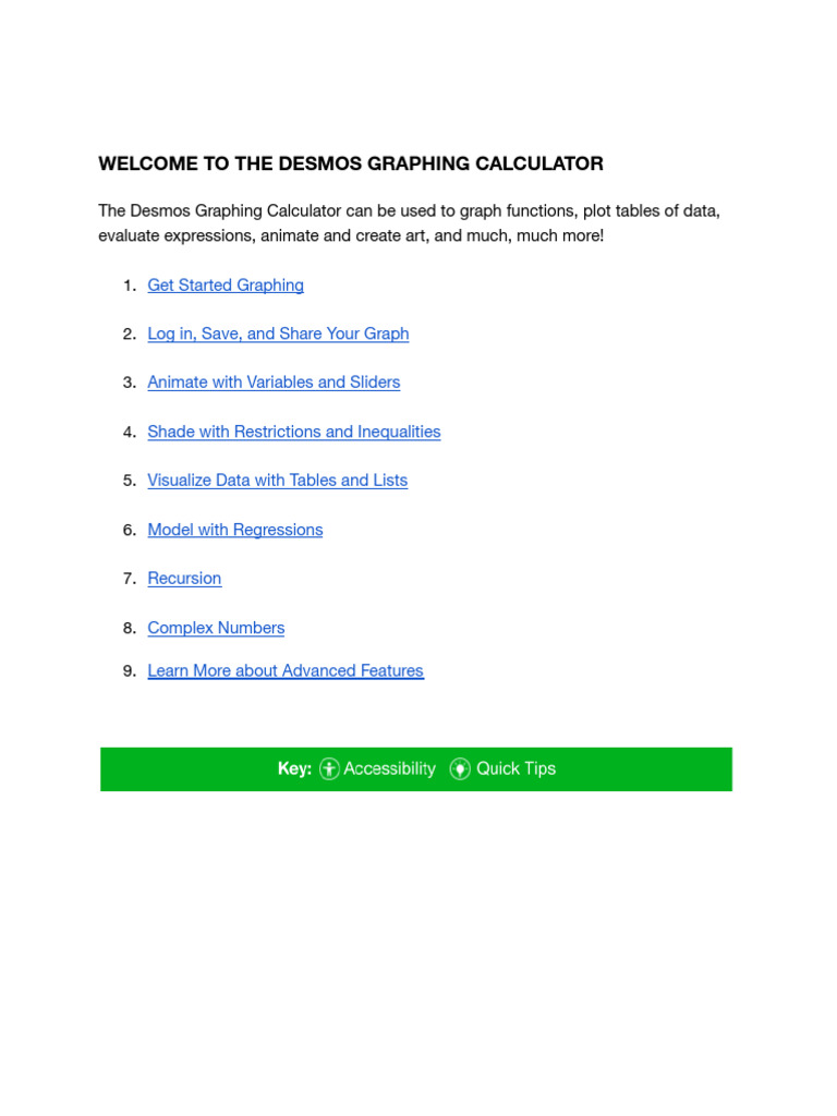 Desmos Guide Comprhensive | PDF | Inequality (Mathematics) | Computing