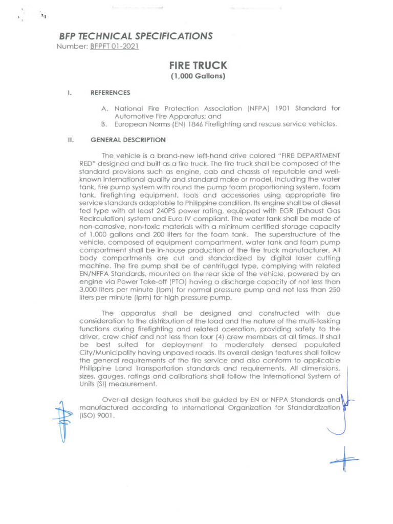 BFP Standard and Specification | PDF